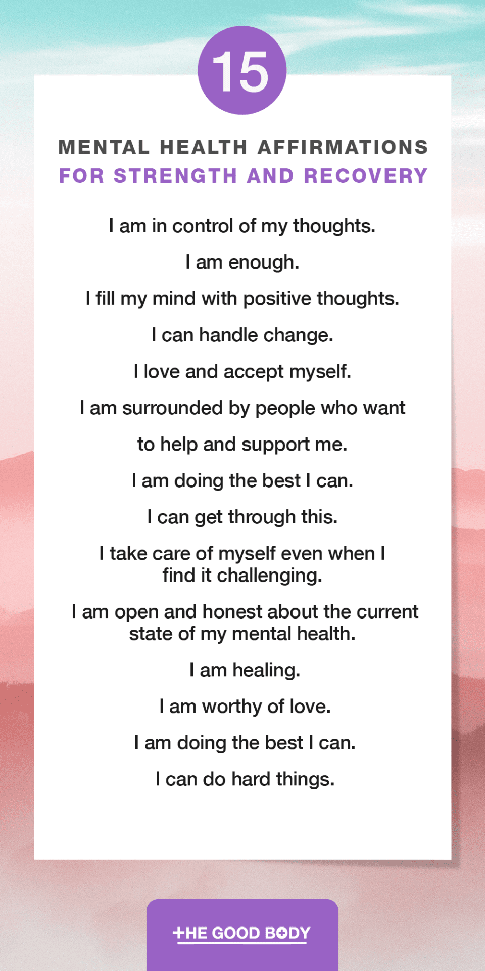 20 Mental Health Affirmations for Strength and Recovery