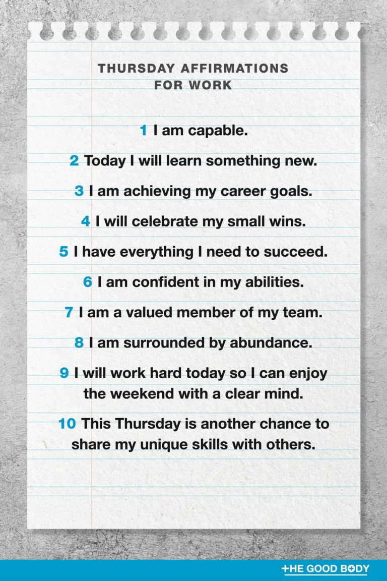 35 Thursday Affirmations for End of Week Motivation