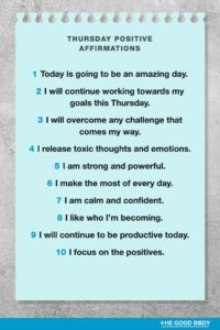 35 Thursday Affirmations for End of Week Motivation