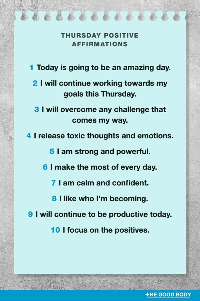 35 Thursday Affirmations for End of Week Motivation